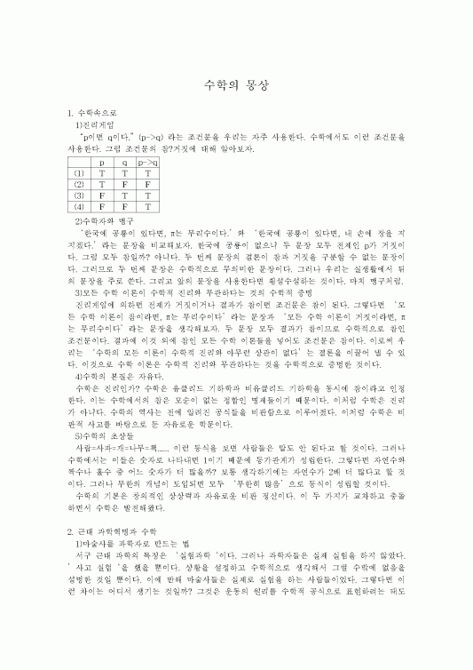 이진경의 수학의 몽상을 읽고