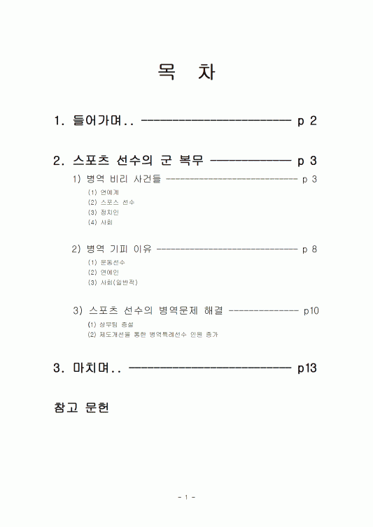 스포츠 선수와 병역