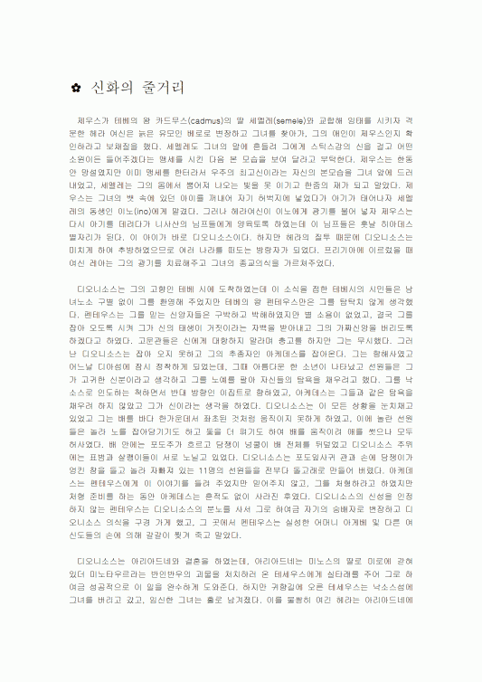 디오니소스 레포트 자료