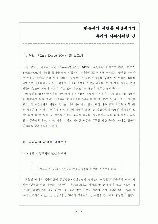 TWENTY감상문 레포트 자료