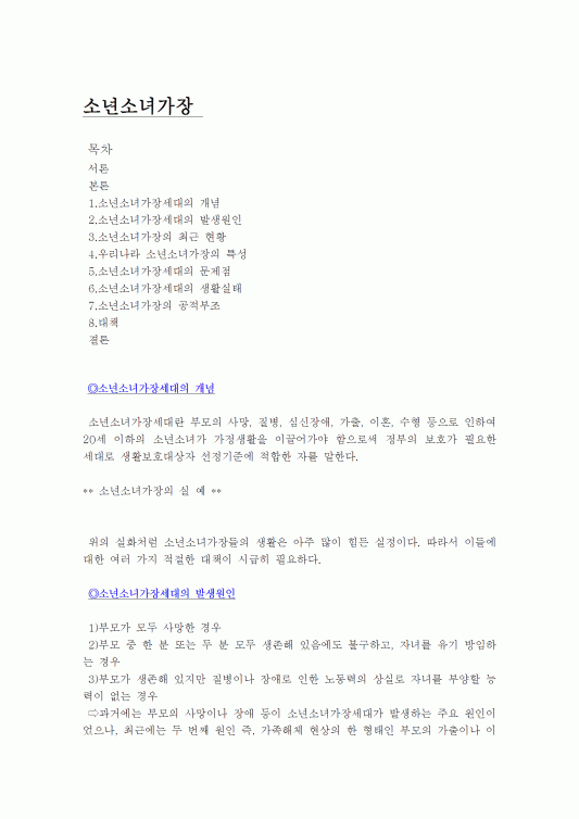 [사회과학] 소년소녀가장