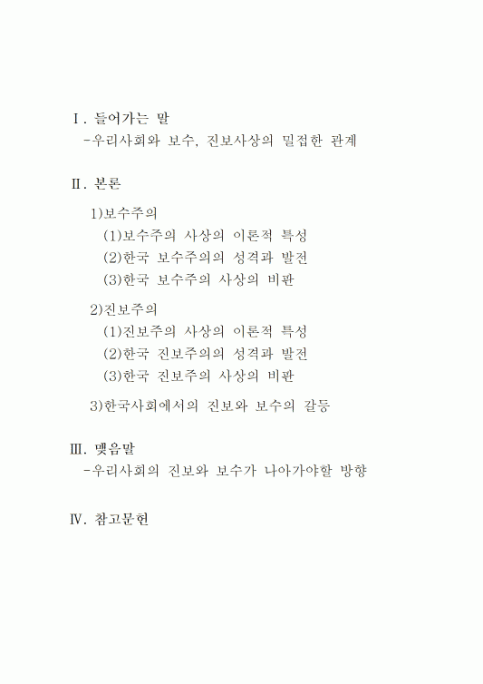 [사회과학] 보수와 진보