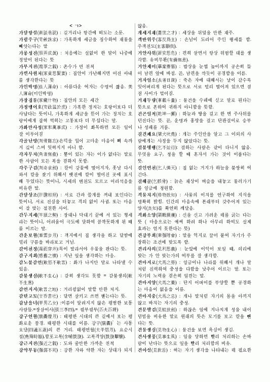 고사성어 레포트 자료