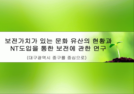 NT도입을 통한 보전에 관한 연구
