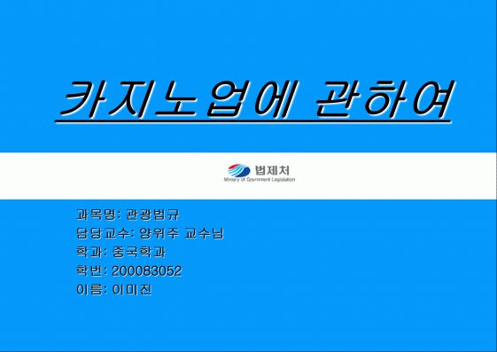 카지노업에 관하여