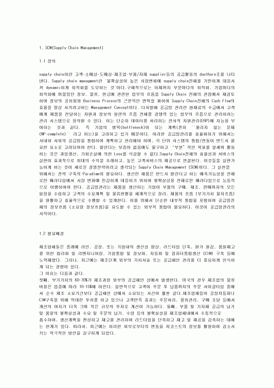 SCM의 연구 레포트 자료
