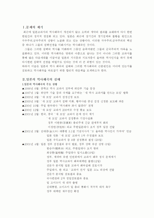 일본의 역사교과서 왜곡의 원인 및 실태와 합리적 대응책
