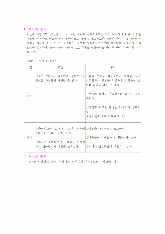 호안 하천 구조물