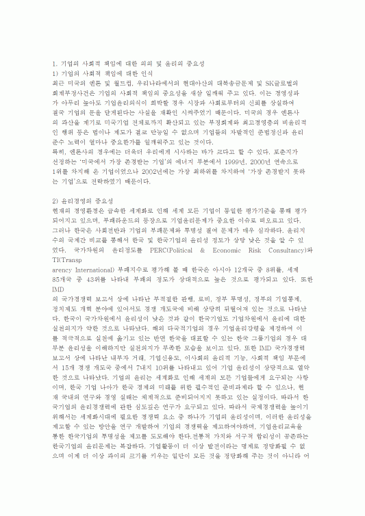 기업과사회 레포트 자료