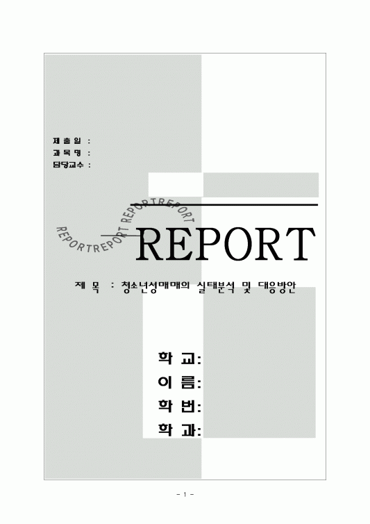 청소년 성매매의 실태분석과 대응방안