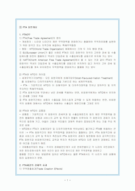 FTA와 WTO 농업협상
