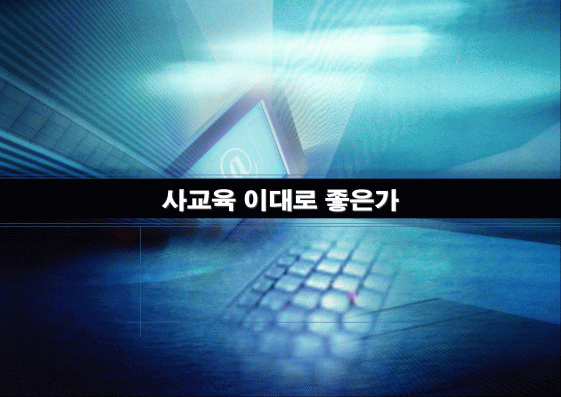 교육학_사교육이대로 좋은가