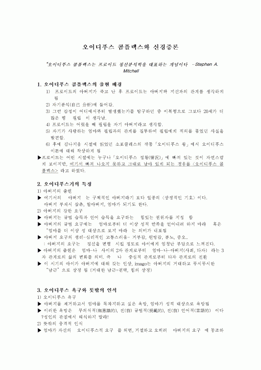 오이디푸스 콤플렉스와 신경증론