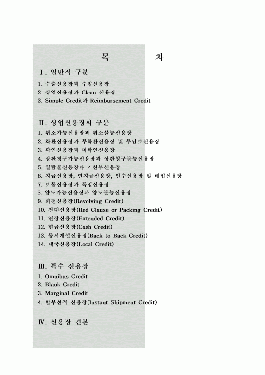 신용장의 종류와 사례