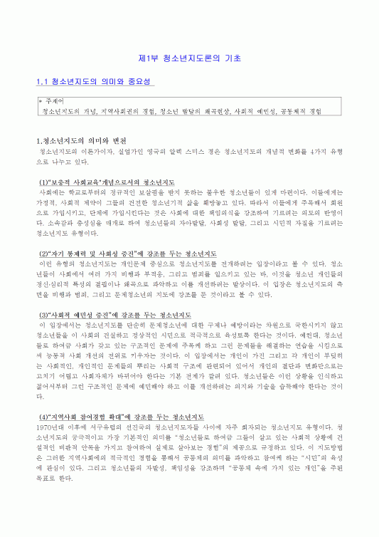 [사회과학] 청소년 지도론