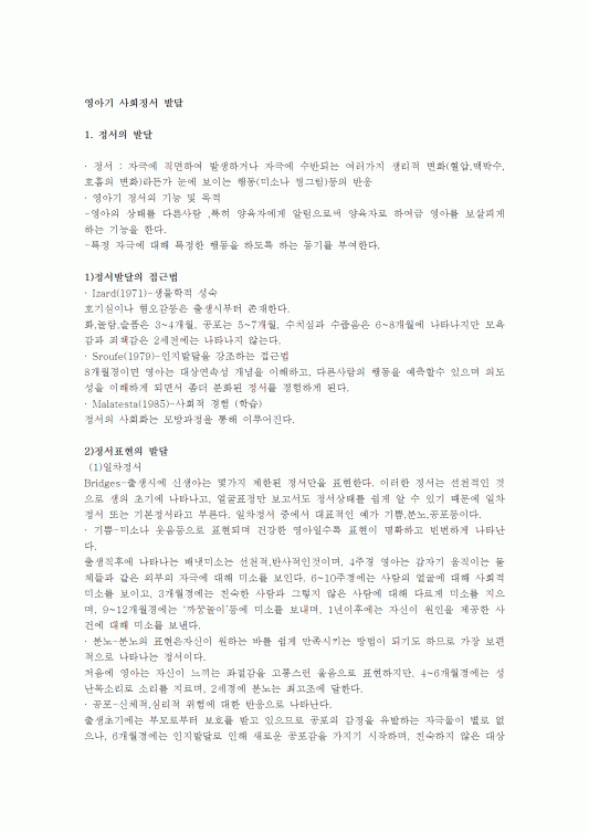 영아기 사회 정서발달
