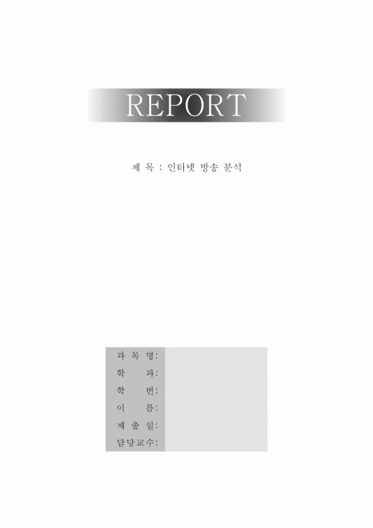 인터넷 방송 분석