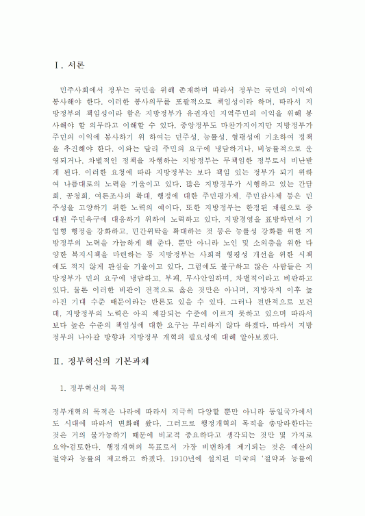 지방정부의 혁신방안