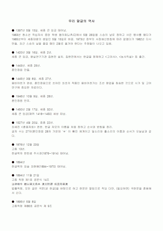 우리말의 역사