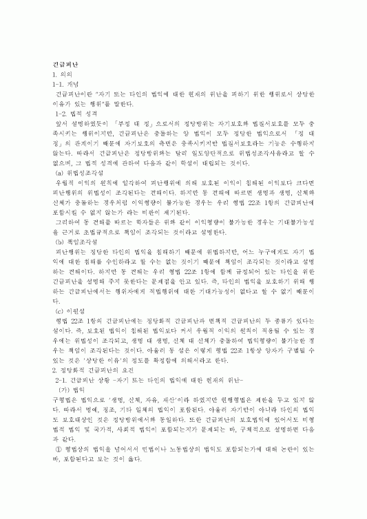 긴급피난과 정당방위