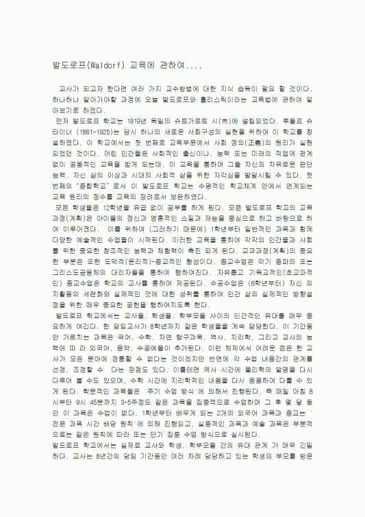 발도르 교육 레포트 자료