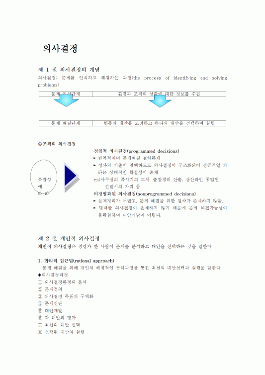 [인문과학] 의사결정 [분석/조사]