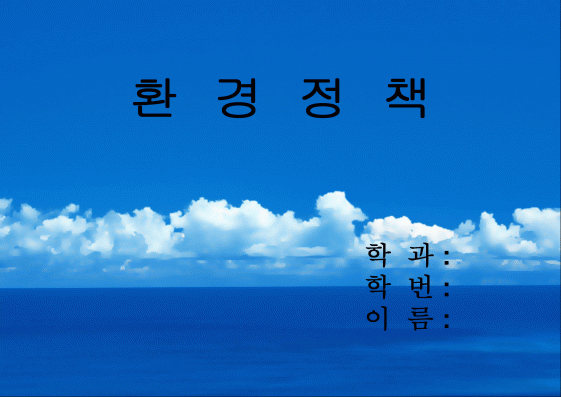 공해에 대한 환경 정책