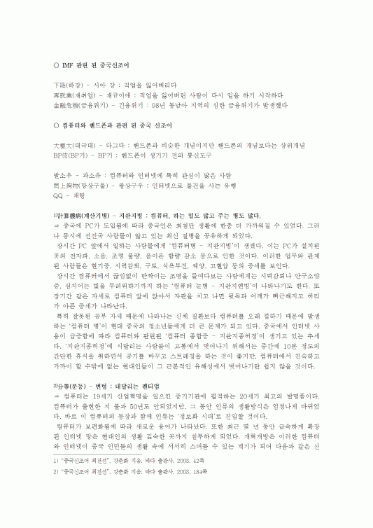 중국신조어 레포트 자료