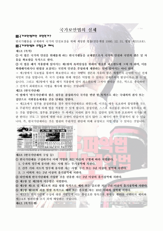 국가보안법 국가 보안 법률 법 보안법 특별법