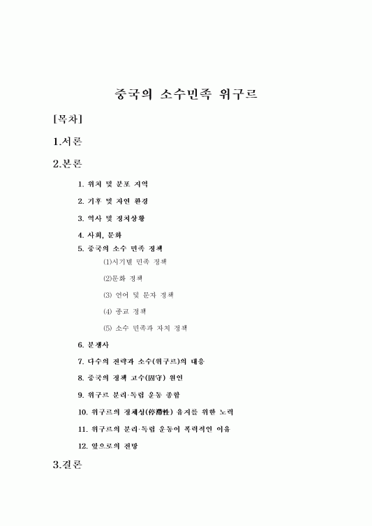 중국의 소수민족 [위구르]