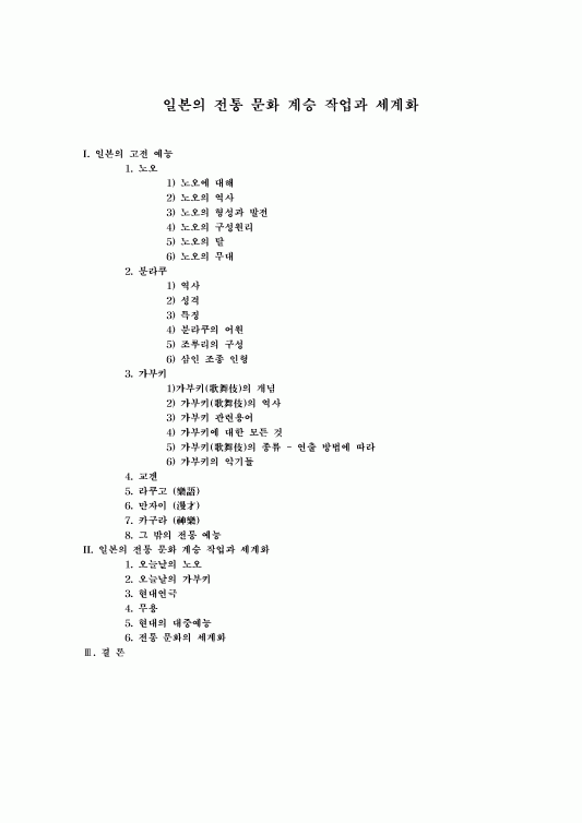 일본의 전통 문화 계승 작업과 세계화