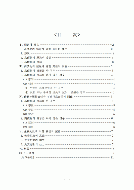 운송인의 책임