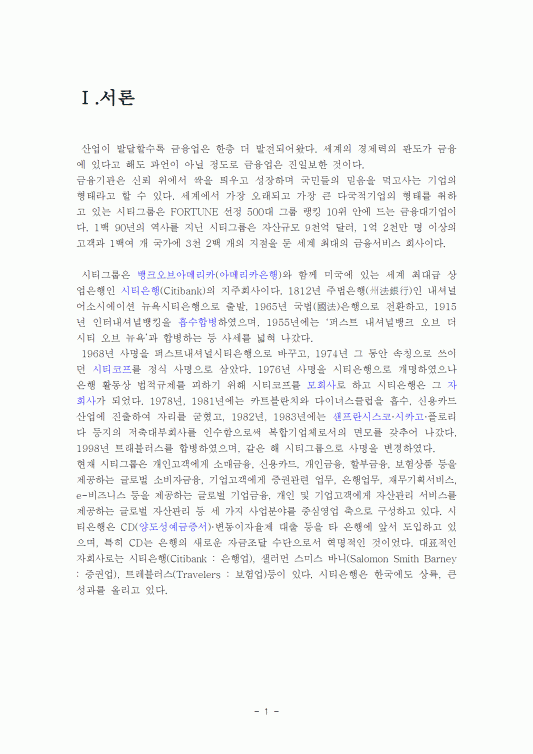 시티그룹 분석