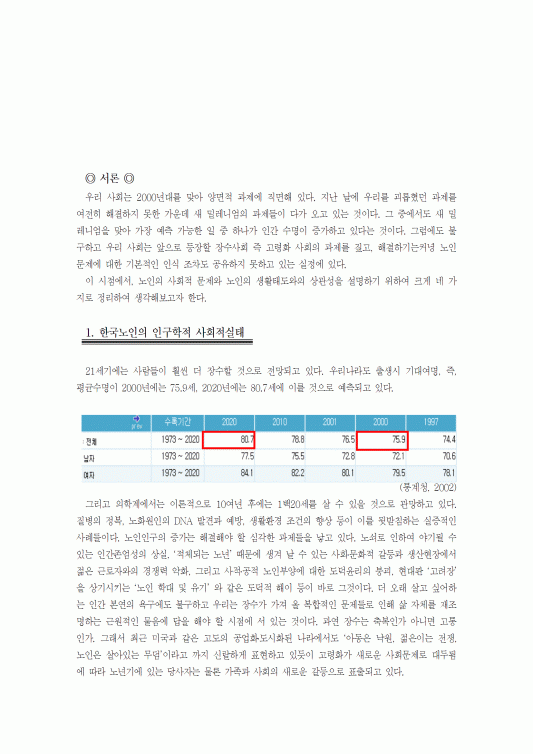 노인복지정책과 과제