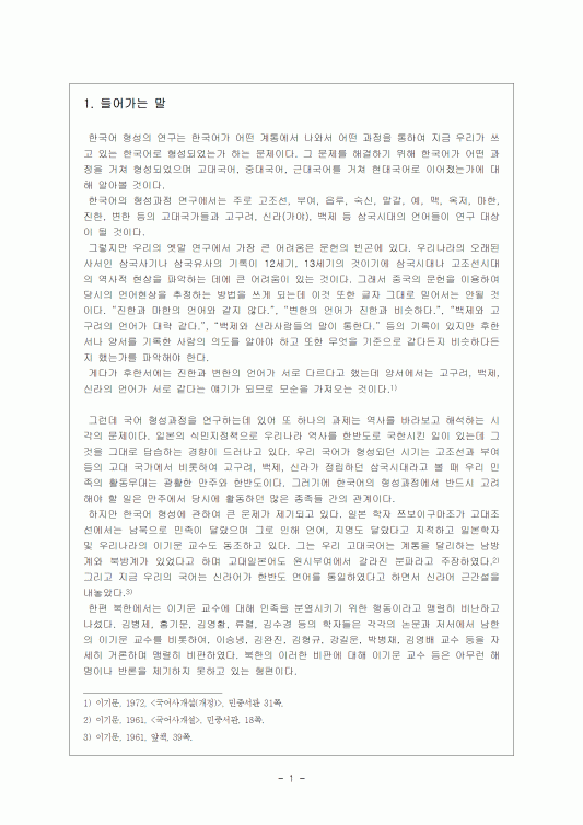 한국어 형성 레포트 자료
