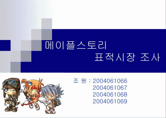 메이플스토리 표적시장 조사 보고서