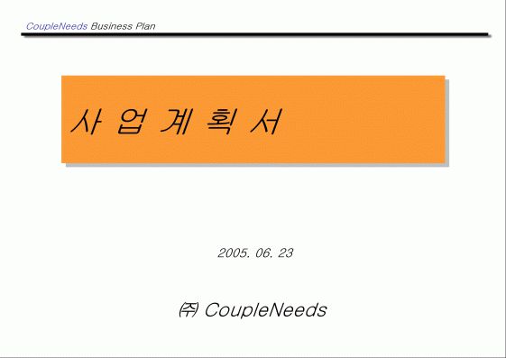 사업계획서 커플용품 백화점