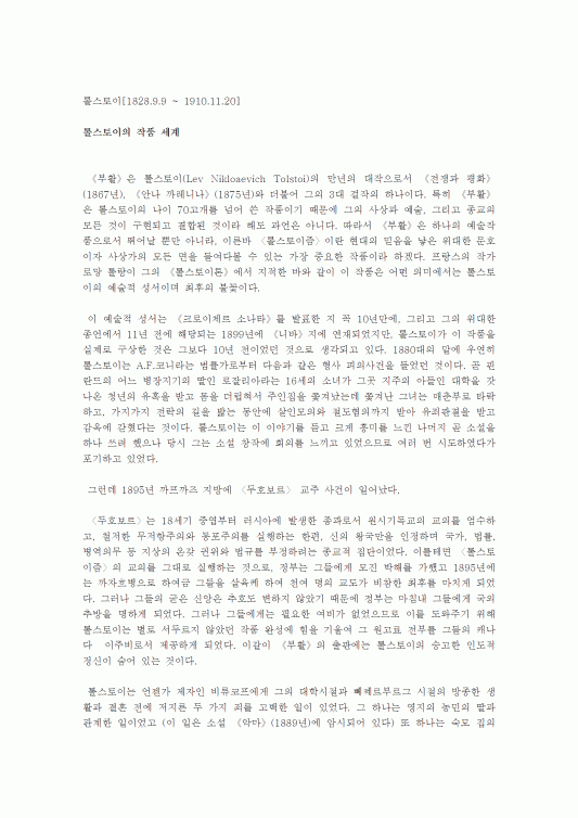 [인문과학] 톨스토이