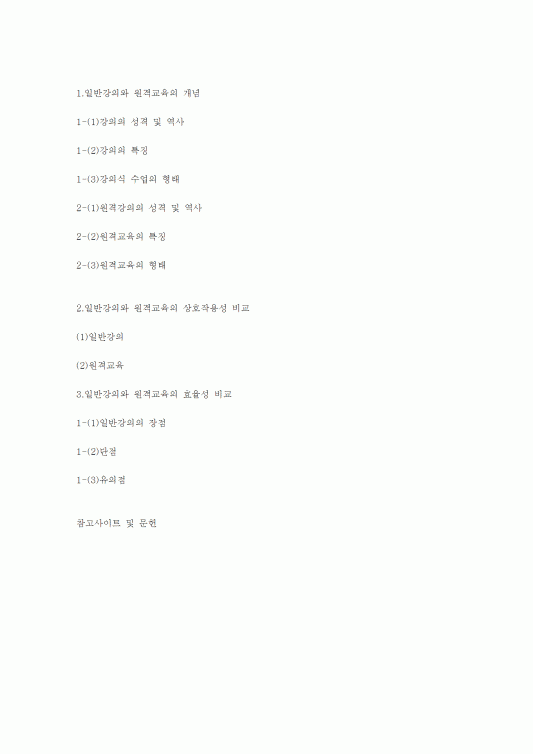 일반강의와 원격교육의 상호작용성 효율성 비교