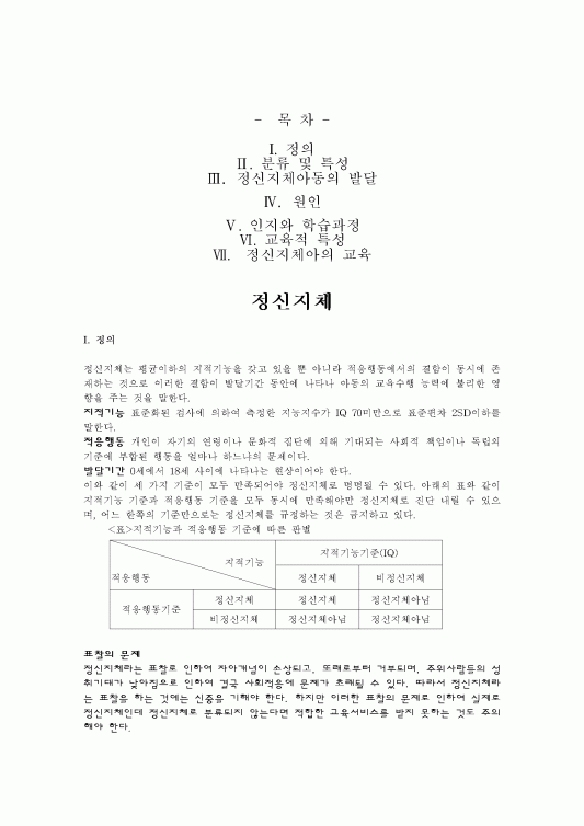 정신지체아 교육