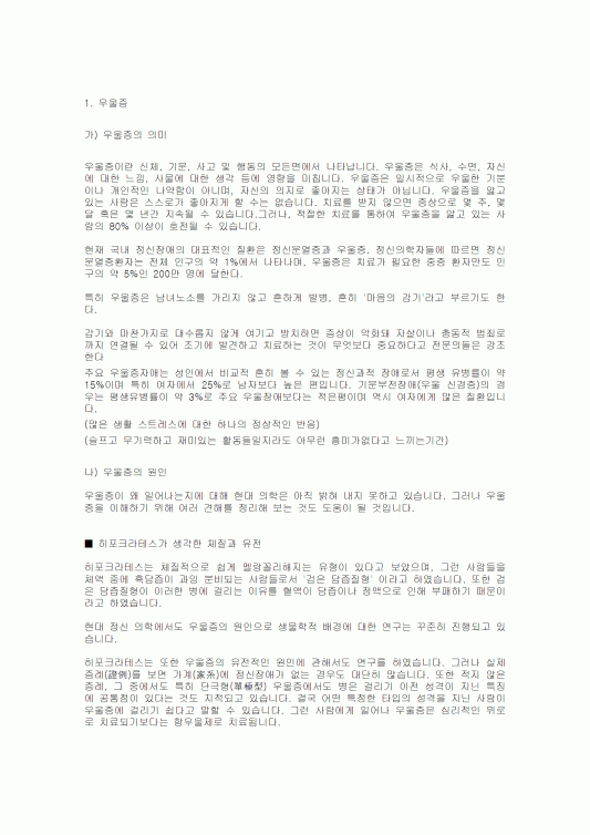 인간심리 이해 우울증