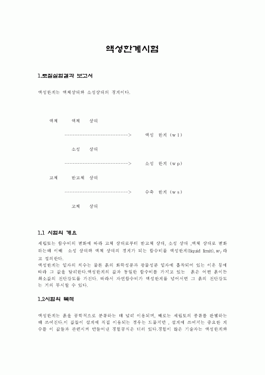 [공학/컴퓨터/통신] 액성한계시험