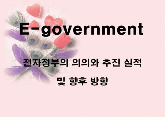 전자정부의 의의와 추진 실적및 향후 방향