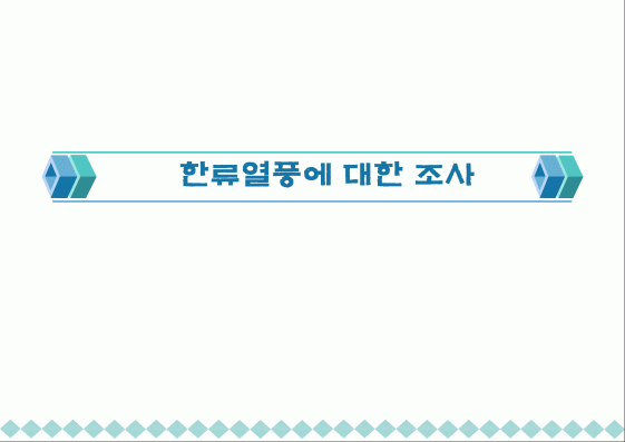 한류열풍에 대한 파워포인트 조별레포트