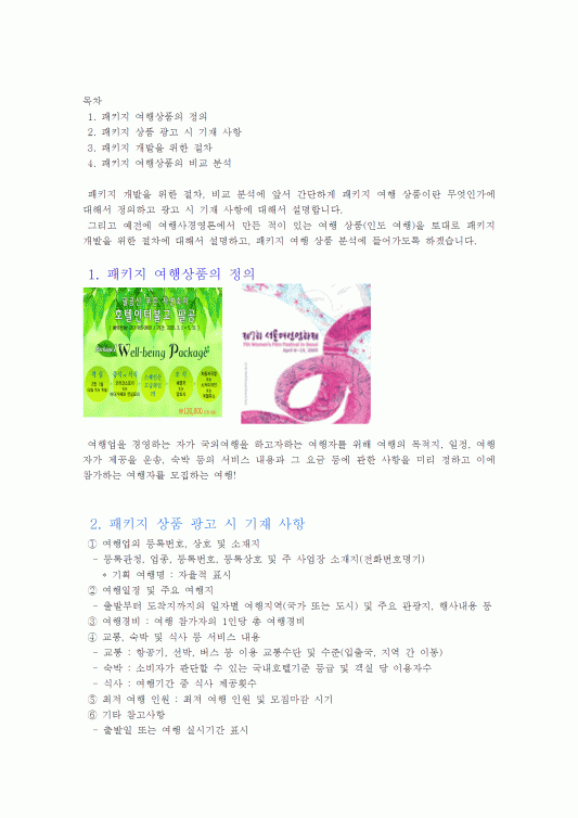 패키지 여행상품