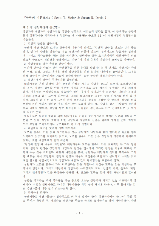 상담의 기본요소 요약 및 감상