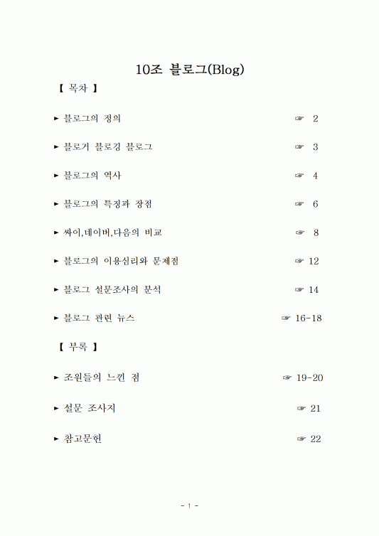 블로그(Blog) 조사와 이해