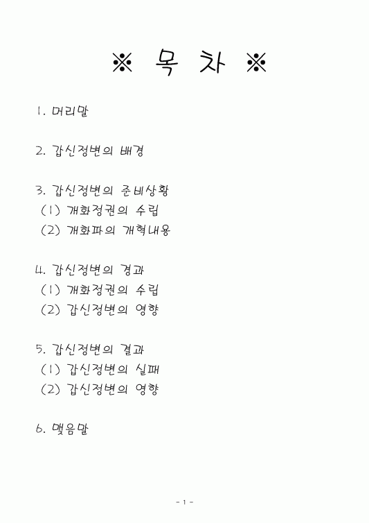 한국의 근대사와 민족정신-갑신정변의 과정 및 역사적 의의