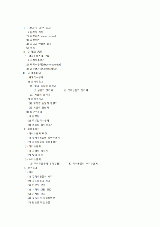 [자연과학] 감각기관