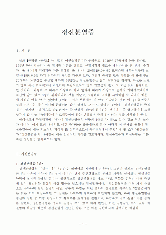 정신분열증 귀신들림